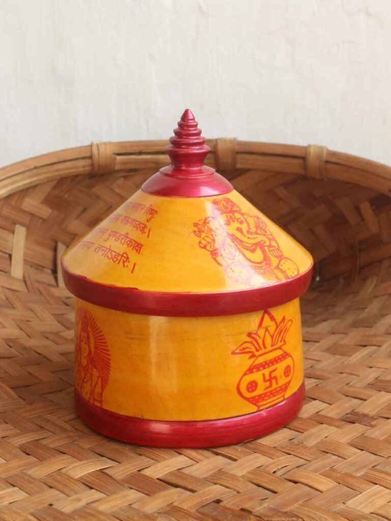 Shiva and Ganesha Red, Yellow Sindur-dan – Shilphaat.com