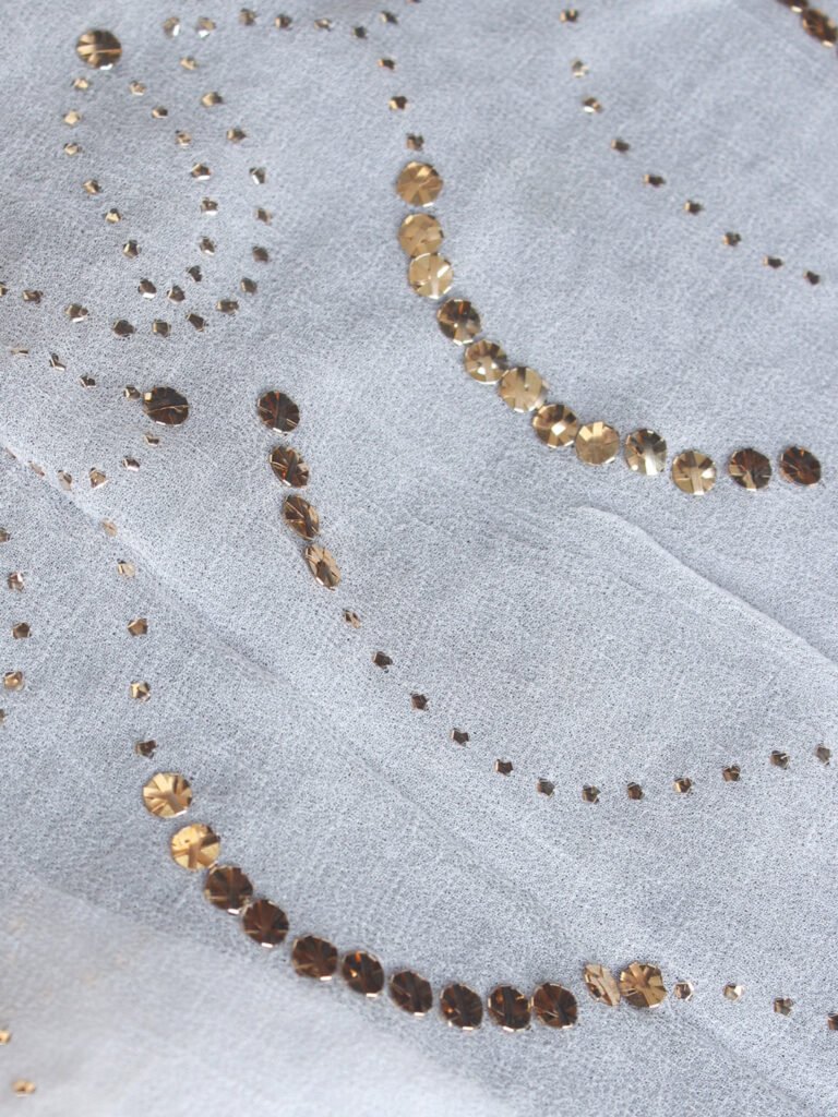 Mukaish Badla Embroidery white georgette Dupatta – Shilphaat.com