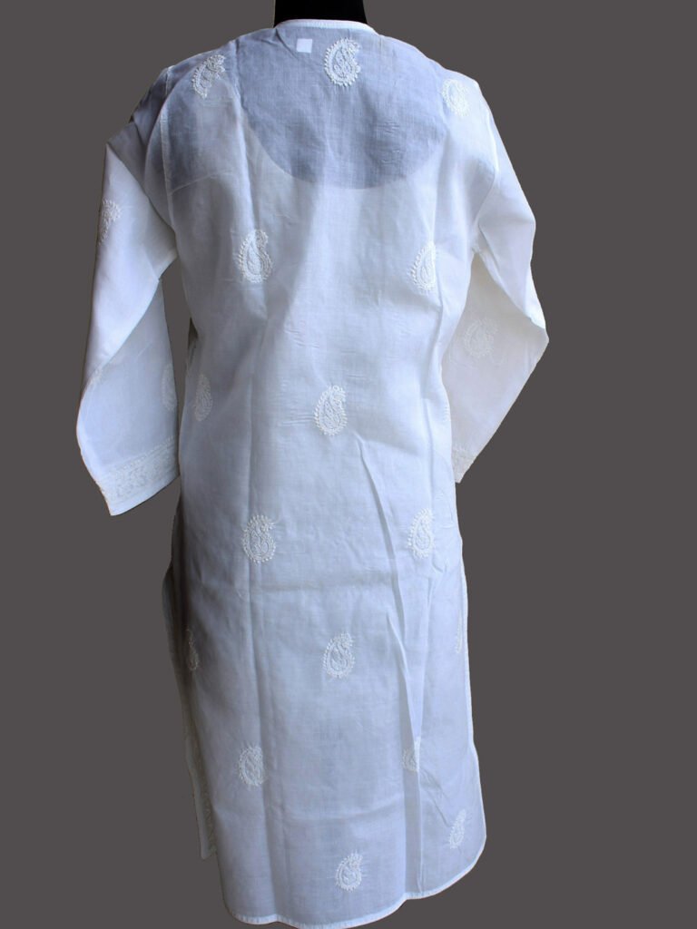 White Chikankari Cotton Ladies Kurta – Shilphaat.com