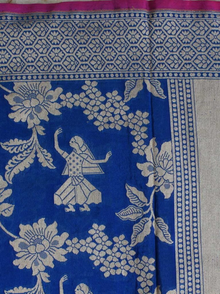 Emerald Blue Pure katan silk Banarasi Dupatta – Shilphaat.com